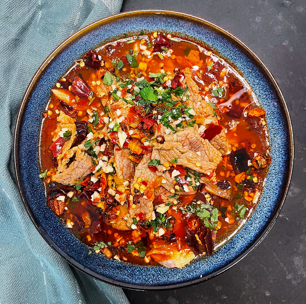 Authentic Numbing Shui Zhu Niu Rou (Sichuan Poached Beef)